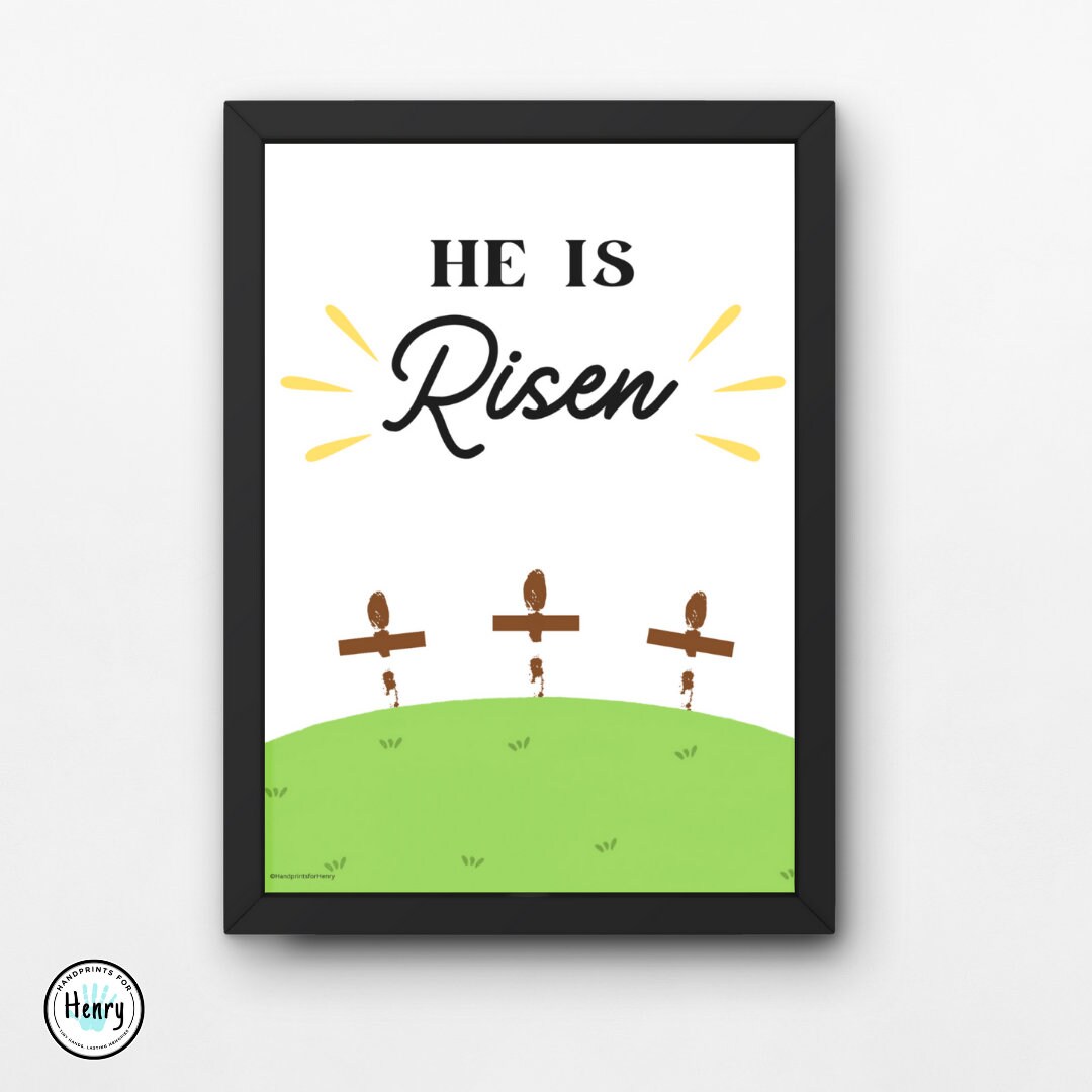 He is Risen Spring Handprint Craft, Easter Art Activities for Toddlers ...