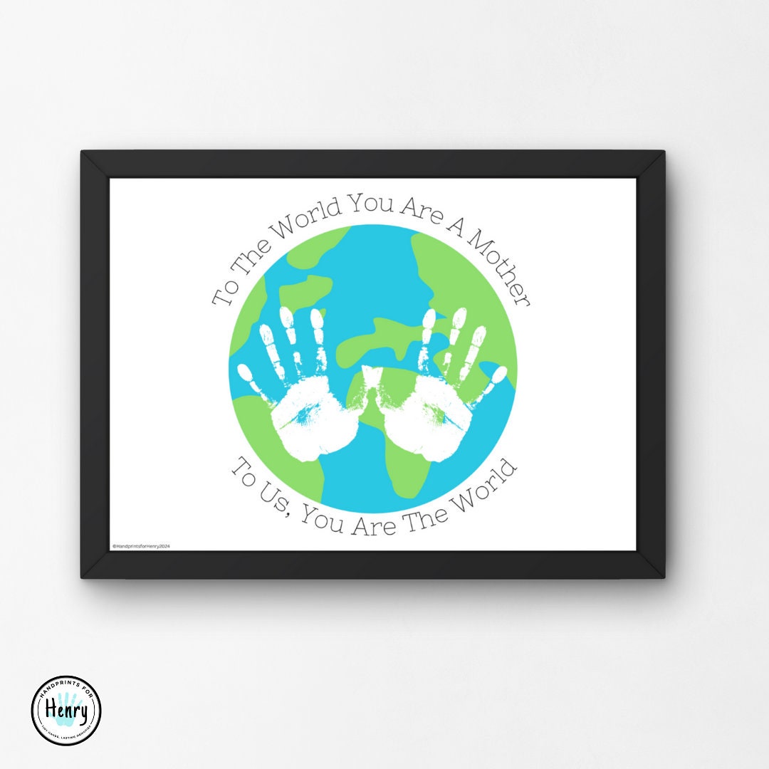 Mother's Day Handprint Craft, Mom the World Spring Art Activity ...