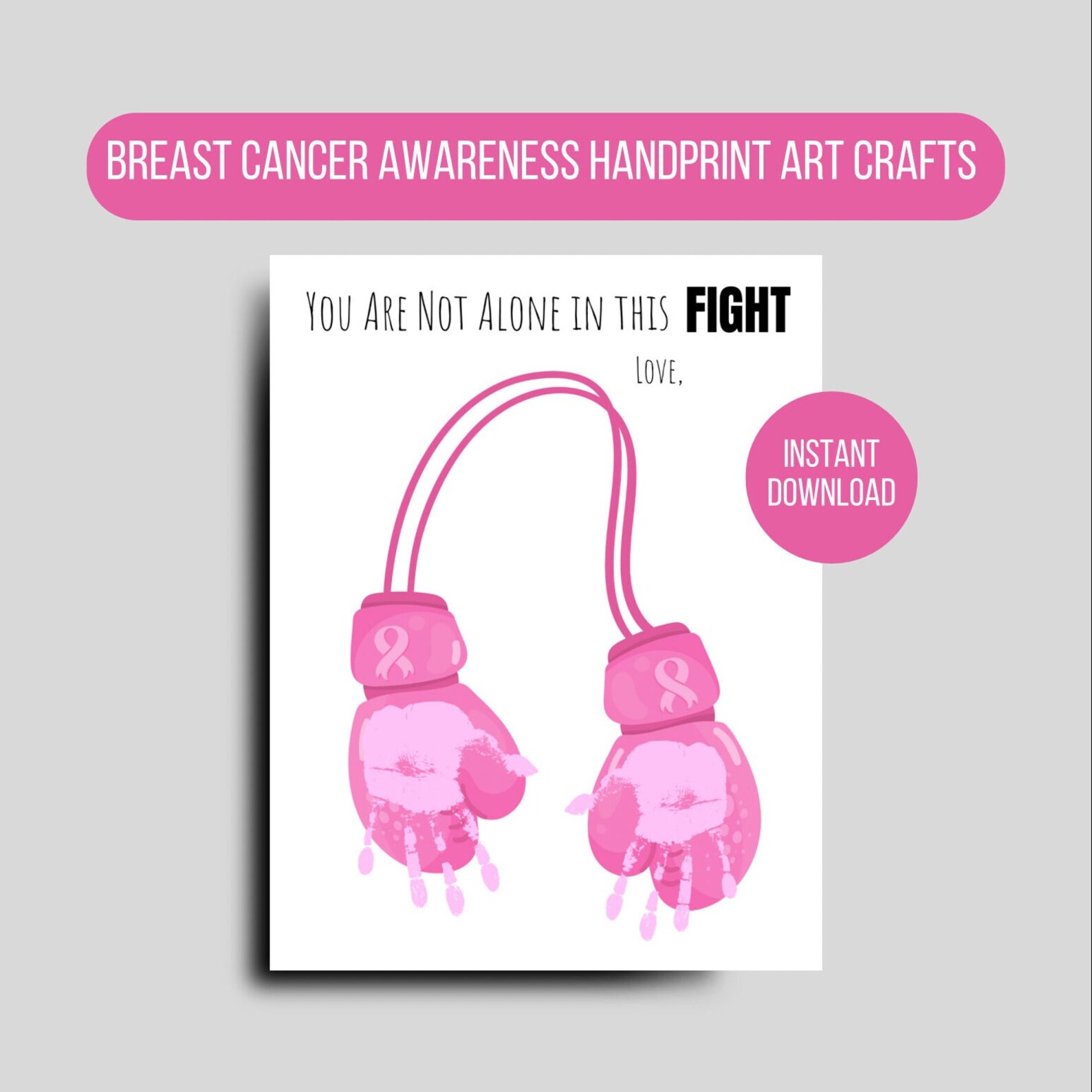 Handprints Breast Cancer Awareness Printable Kids Crafts, Gifts for ...