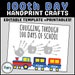 Train 100th Day of School, DIY Choo Choo Handprint Art Craft, Editable ...