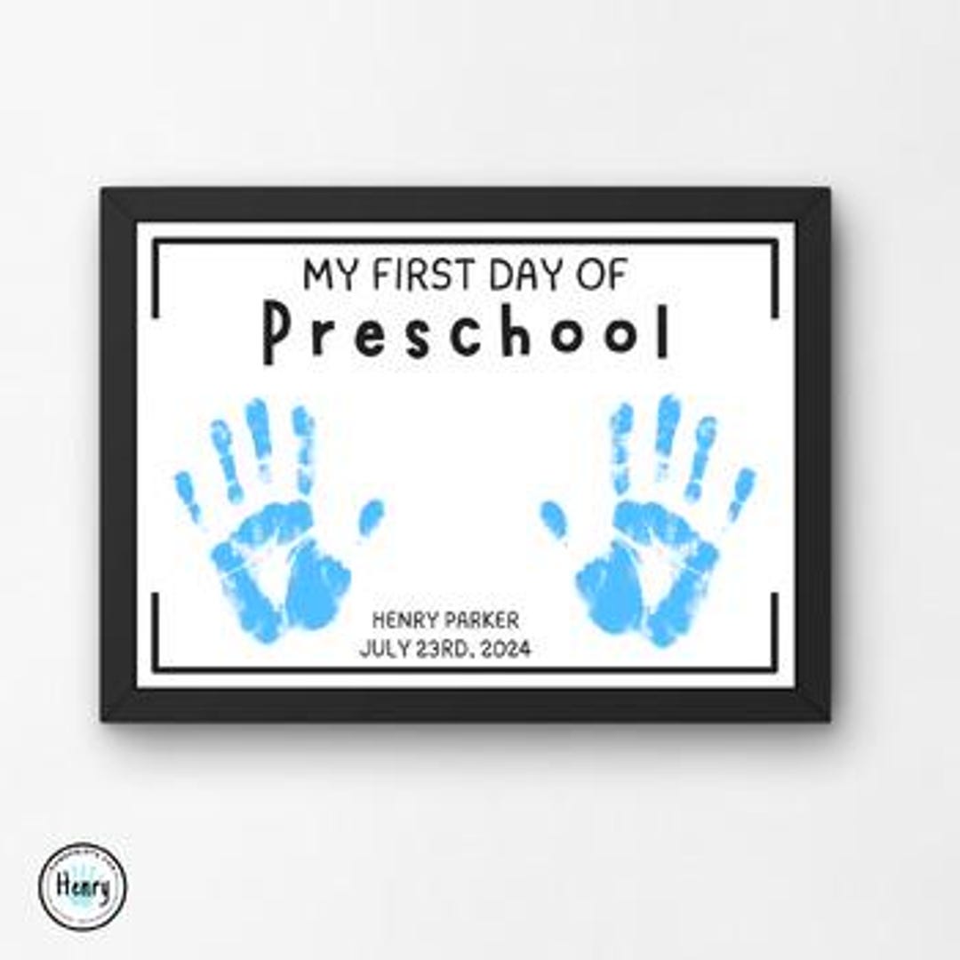 Preschool Back to School Craft, Prek First Day Handprint Art Ideas ...