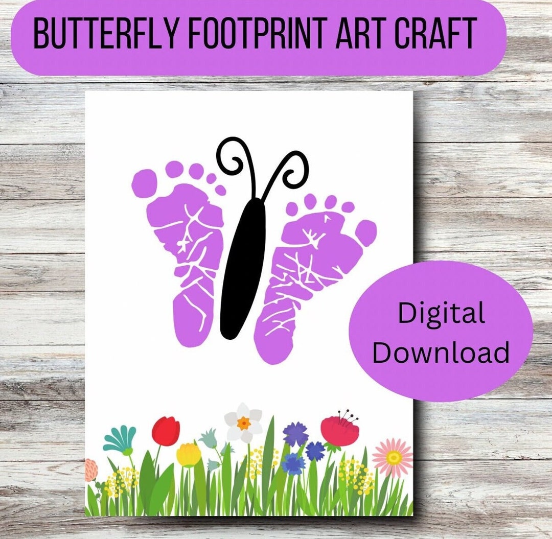 Butterfly Flower Garden Handprint Footprint Art Craft Project for Baby ...