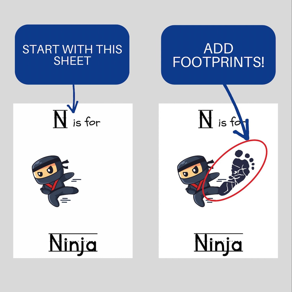 Alphabet ABC A-Z Handprint Footprint Art Craft Phonic Book - Etsy Canada