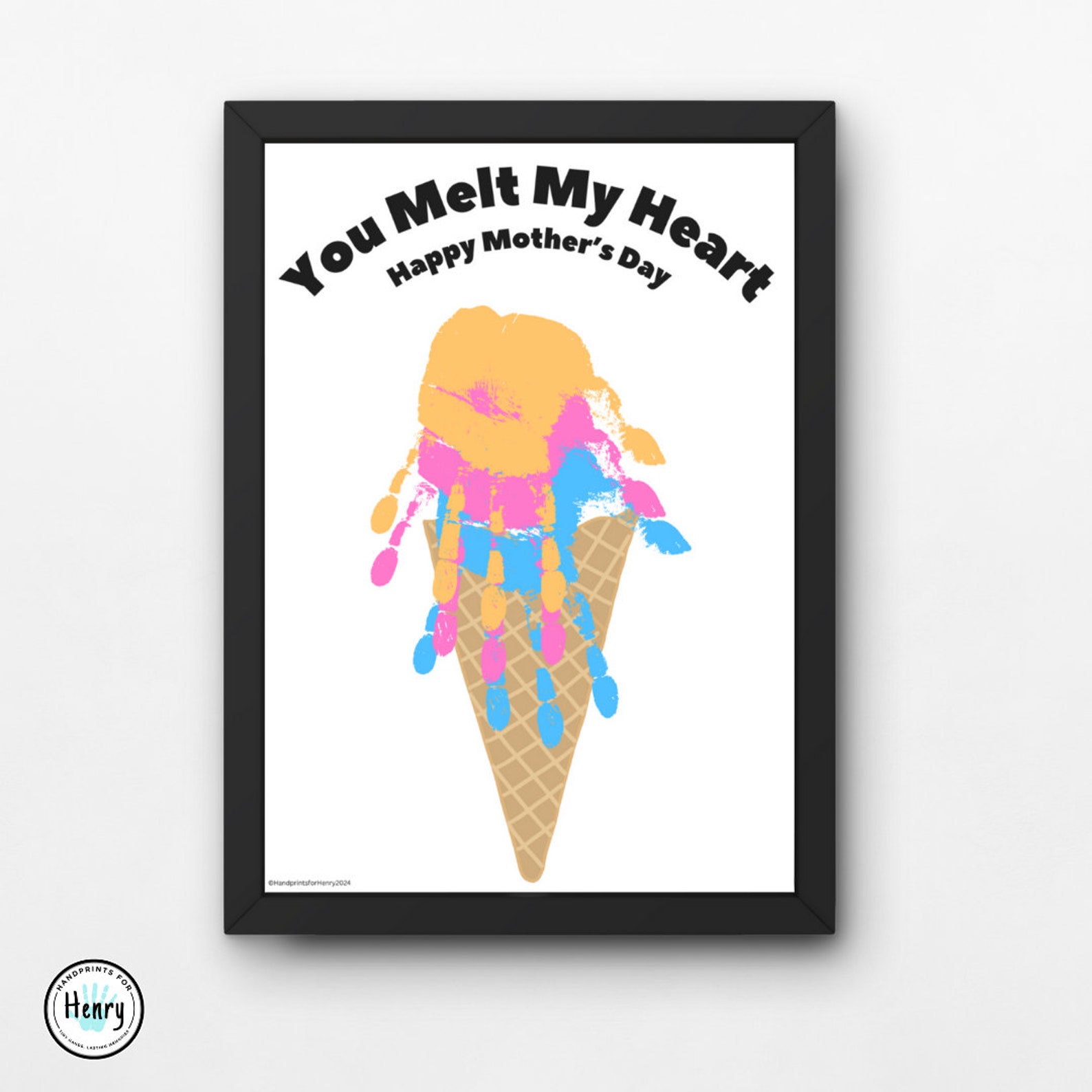 Mother's Day Ice Cream Handprint Craft, Spring Art Activity Toddlers ...