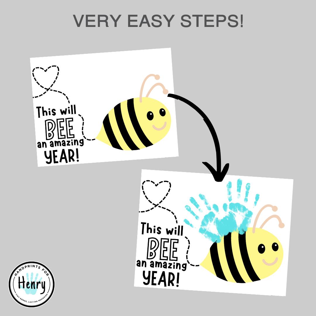 DIY Bee Back to School Handprint Art Craft, Buzzing First Day ...