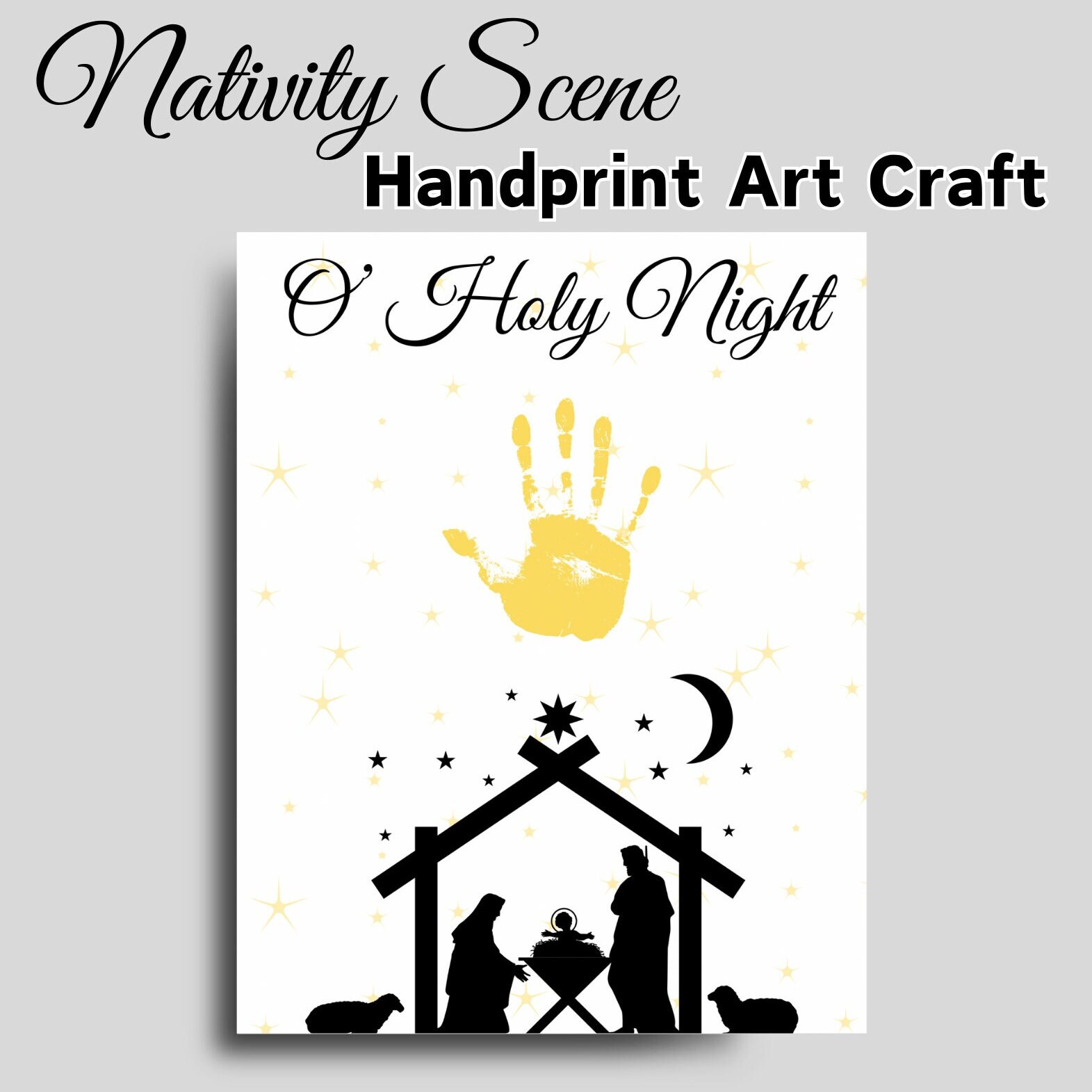 Nativity Christmas Handprint Art, O Holy Night, Sunday School Craft ...