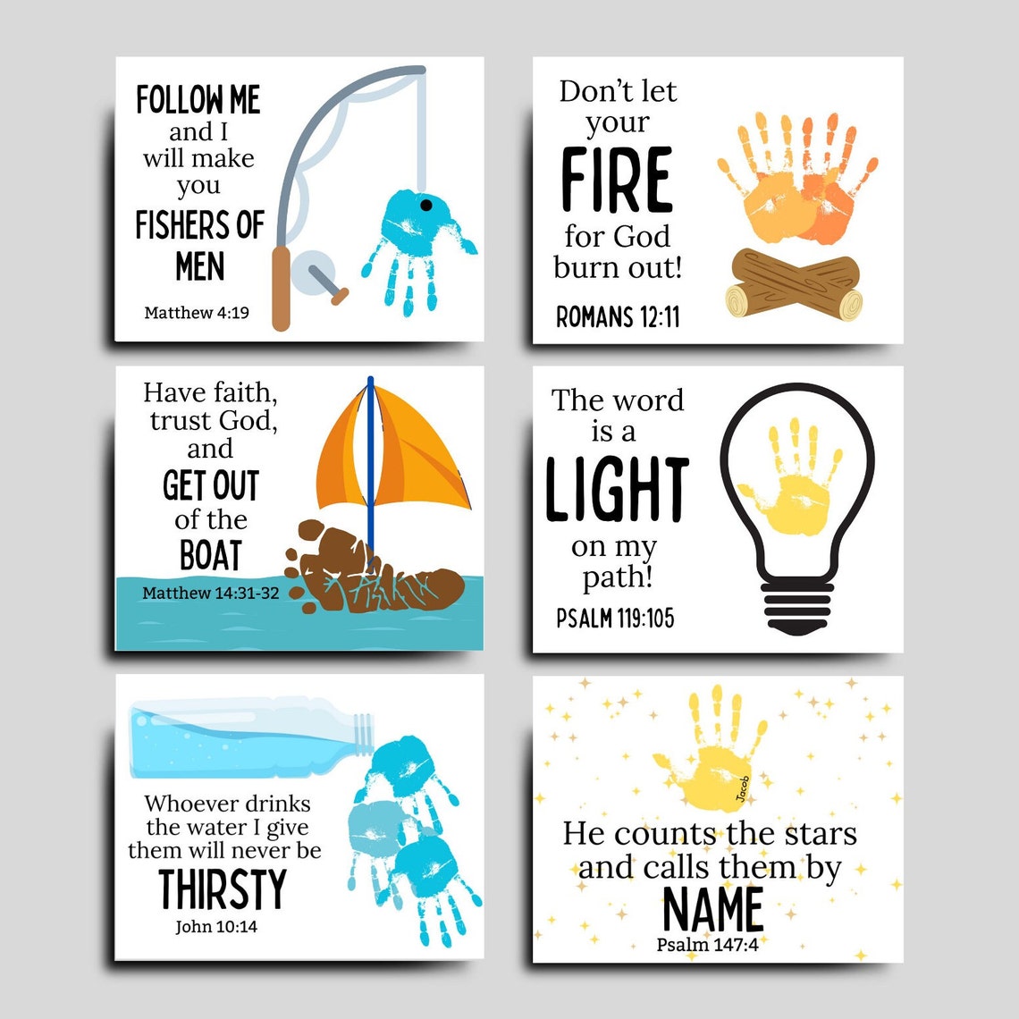 Kids Sunday School Handprint Footprint DIY Art Craft, Bible Lesson ...