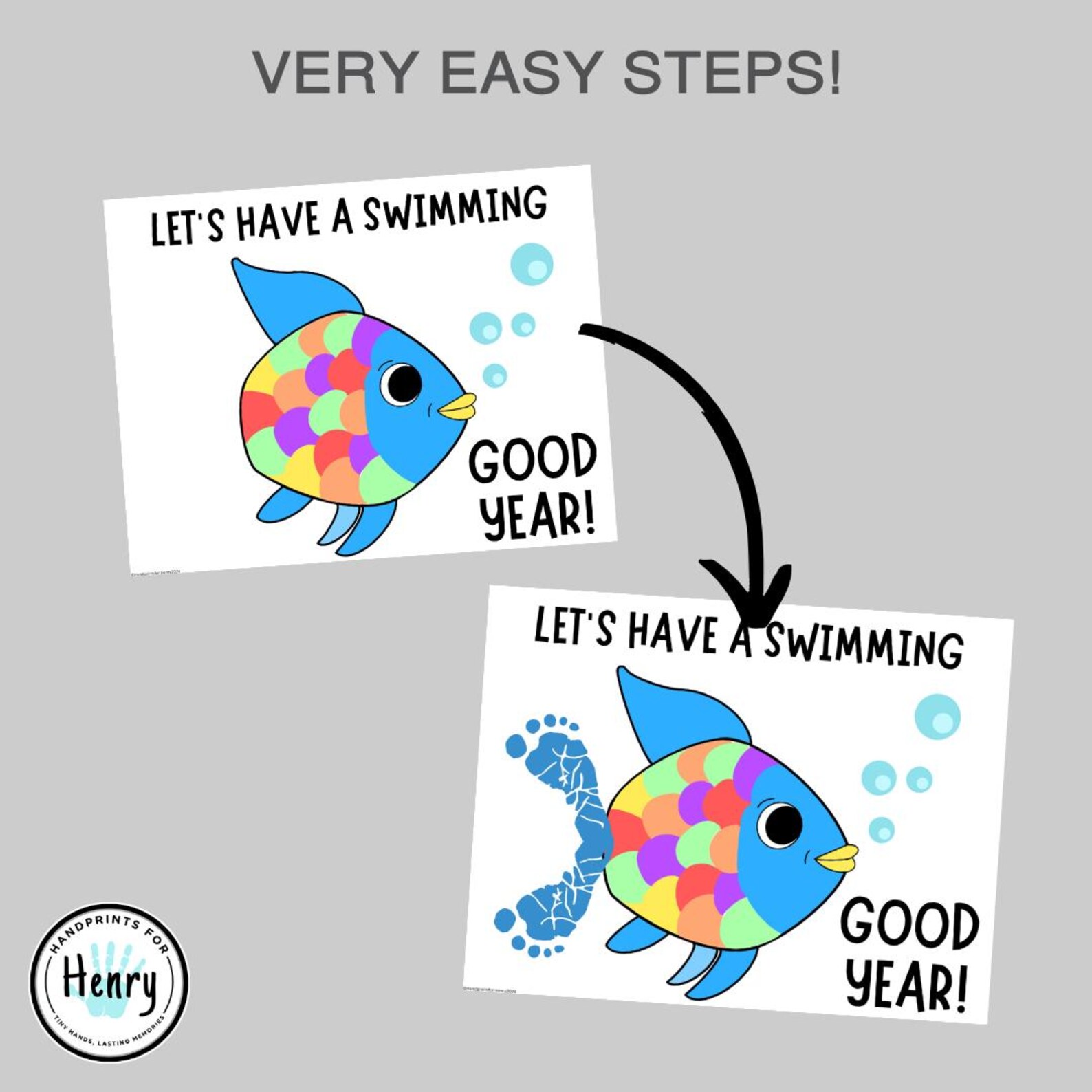 DIY Fish Back to School Handprint Art Craft, Swimming First Day ...