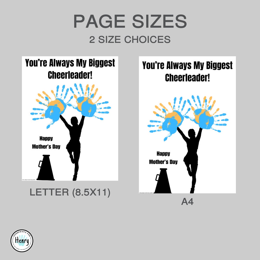 Mother's Day Cheer Handprint Craft, Cheerleader Spring Art Activity ...