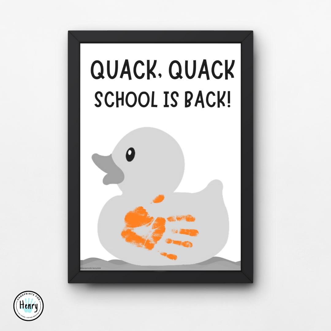 DIY Duck Back to School Handprint Art Craft, Quack First Day Activities ...