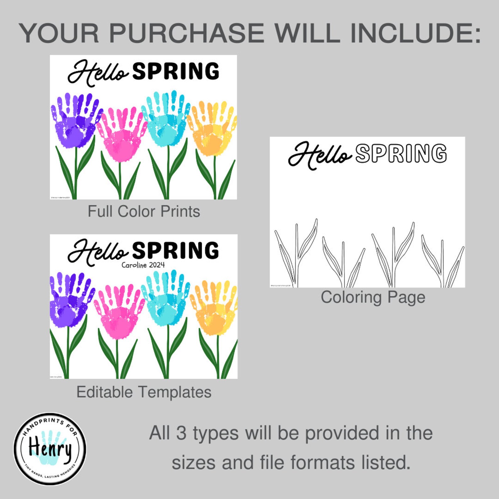 Hello Spring Flowers Handprint Craft, Easter Art Activities for ...