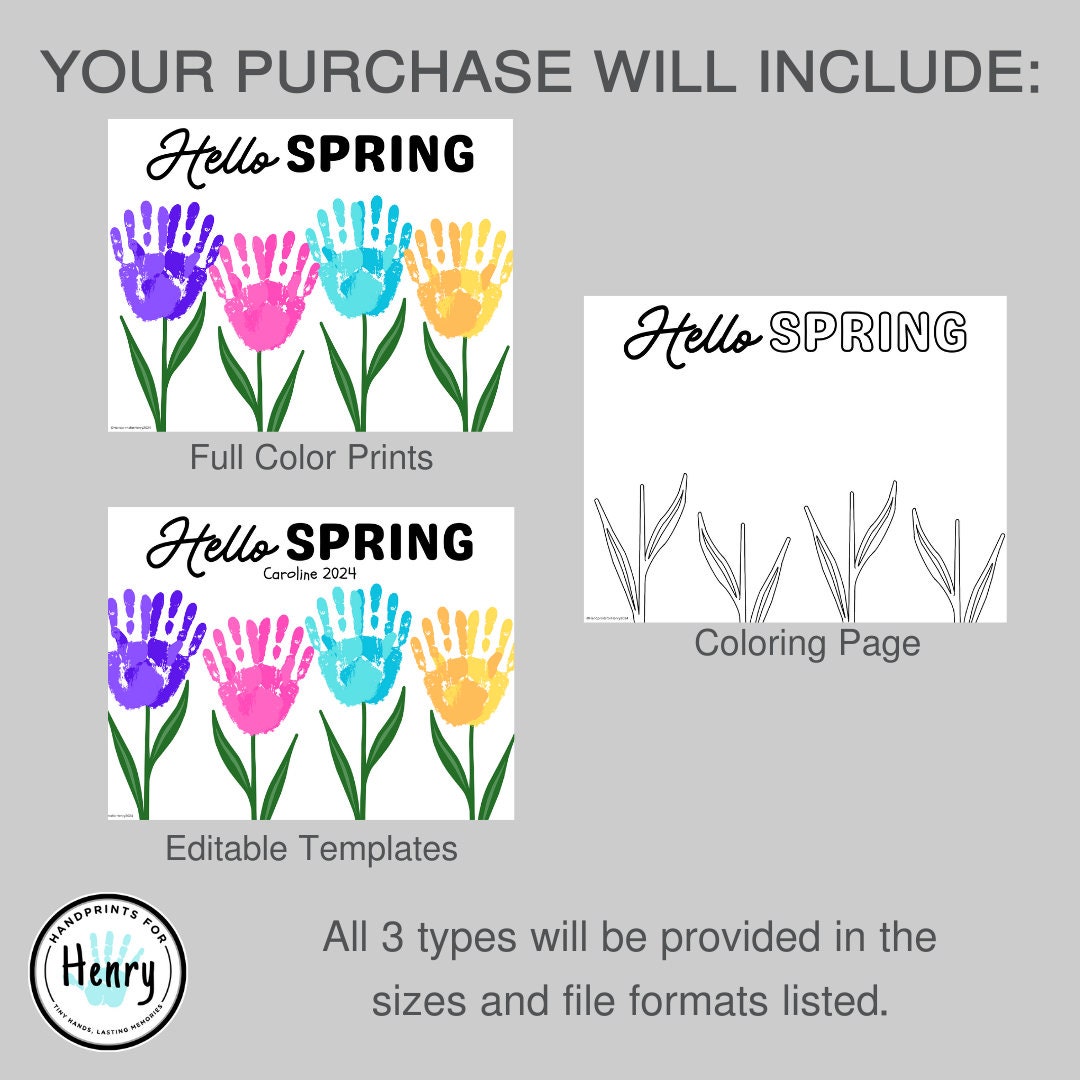 Hello Spring Flowers Handprint Craft, Easter Art Activities for ...