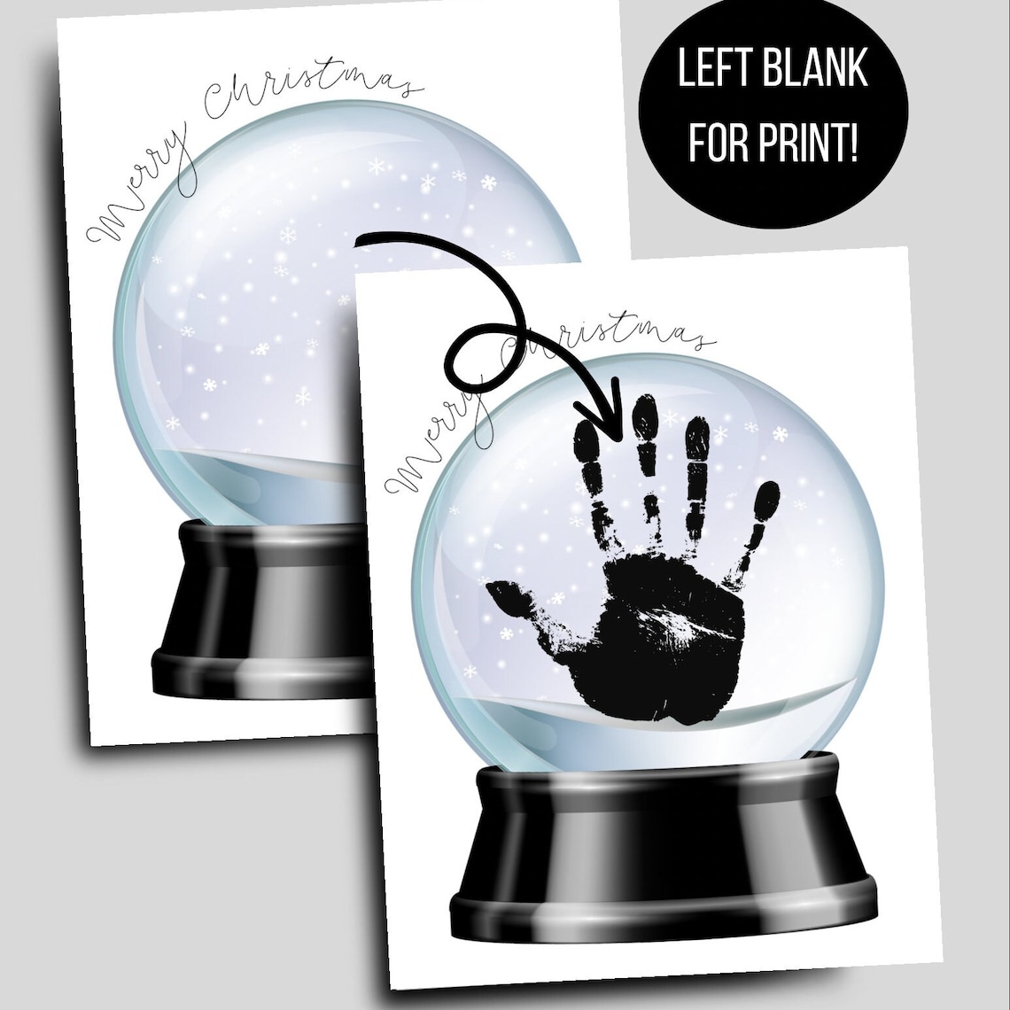 Christmas Snow Globe Handprint Kids Art Crafts, Gift for Parents From ...
