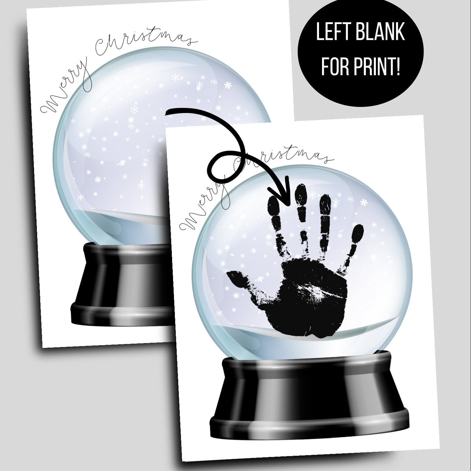 Christmas Snow Globe Handprint Kids Art Crafts, Gift for Parents From ...