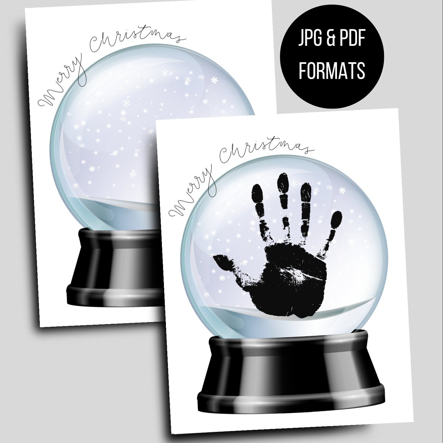 Christmas Snow Globe Handprint Kids Art Crafts, Gift for Parents From ...