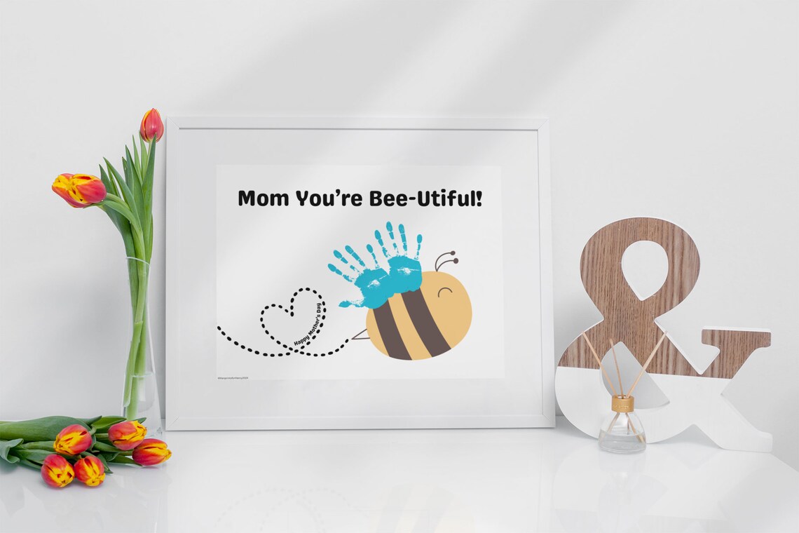 Mother's Day Bee Handprint Craft, Beautiful Spring Art Activity ...
