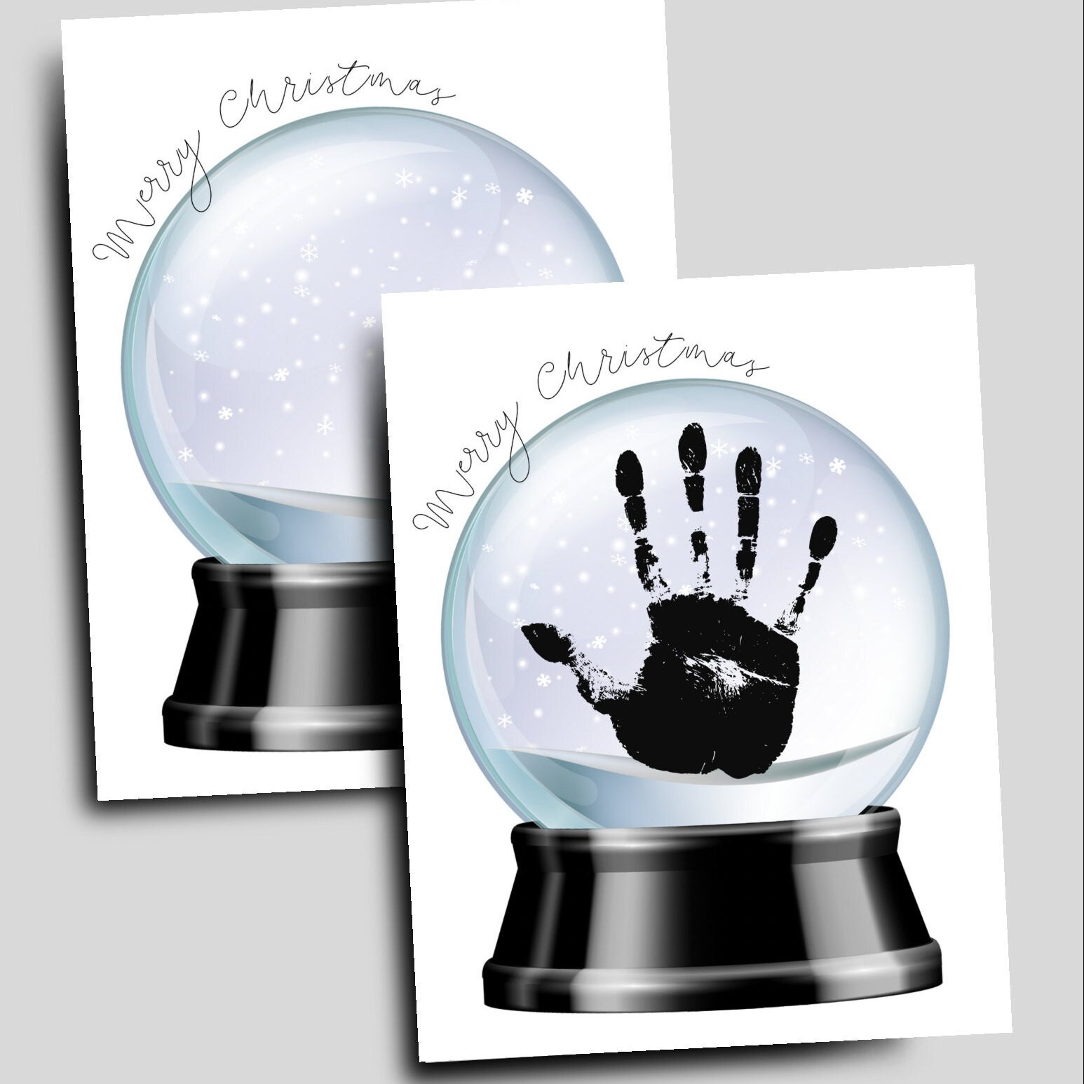 Christmas Snow Globe Handprint Kids Art Crafts, Gift for Parents From ...