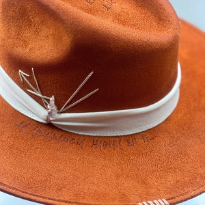 Boho Hat, Fedora Hat, Ecco Suede Orange Power Hat, Desert Hat - Etsy