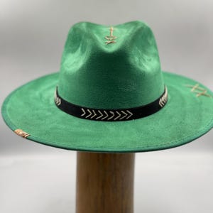Boho Hat, Fedora Hat, Ecco Suede Esmeralda - Etsy