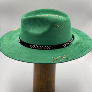 Boho Hat, Fedora Hat, Ecco Suede Esmeralda - Etsy