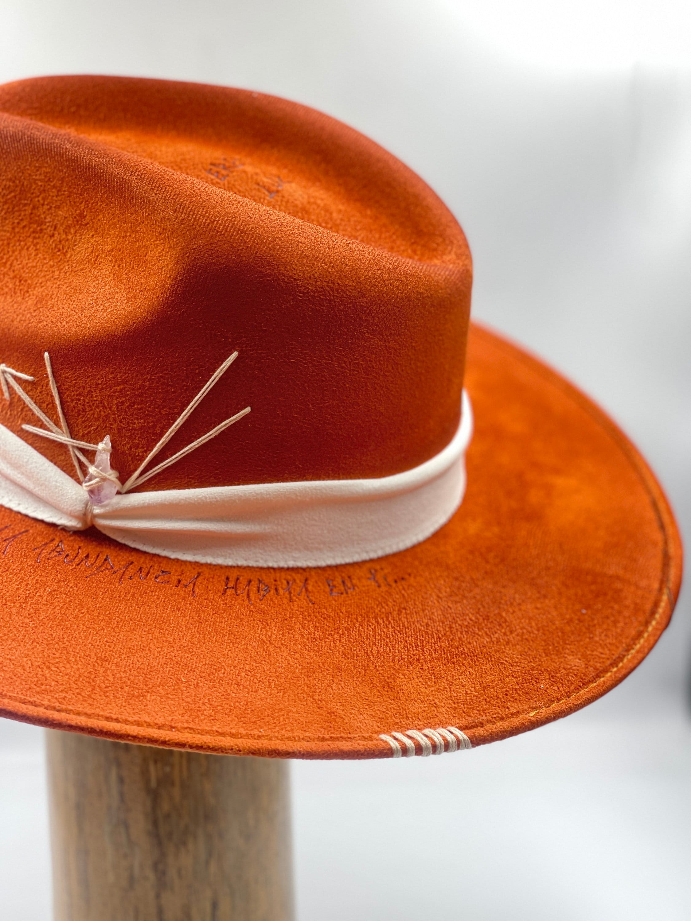 Boho Hat, Fedora Hat, Ecco Suede Orange Power Hat, Desert Hat - Etsy