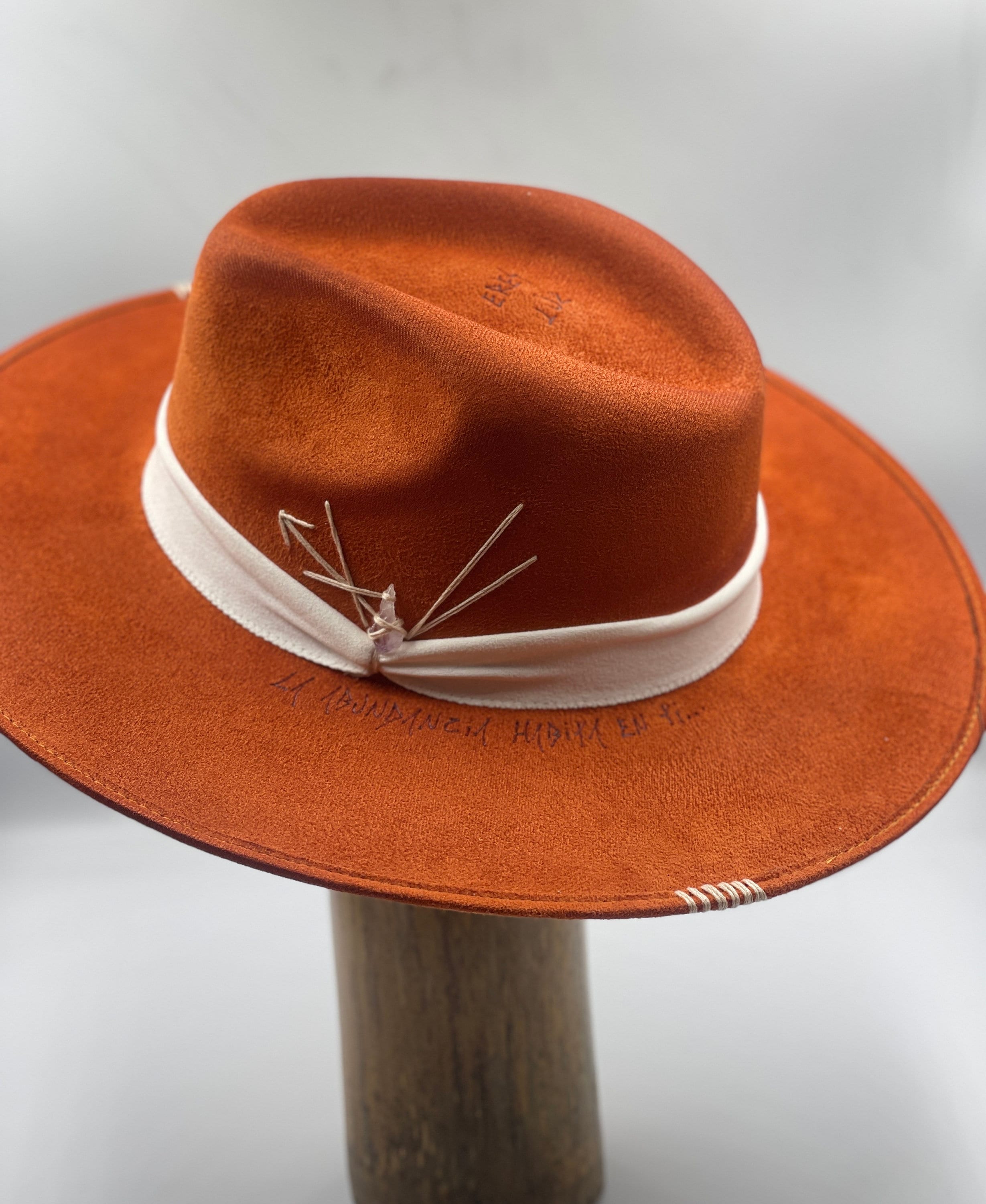 Boho Hat, Fedora Hat, Ecco Suede Orange Power Hat, Desert Hat - Etsy