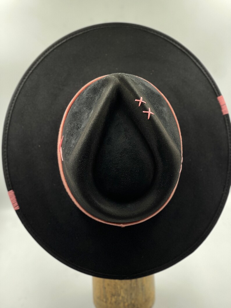 Boho Hat, Fedora Hat, Ecco Suede, Desert Hat, Black and Salmón. - Etsy