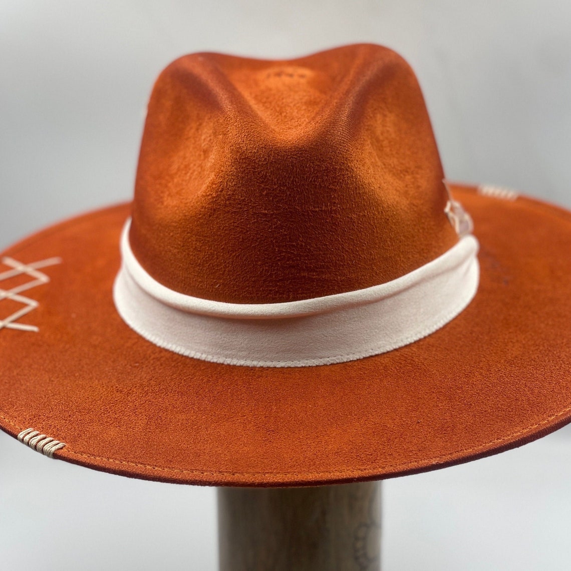 Boho Hat, Fedora Hat, Ecco Suede Orange Power Hat, Desert Hat - Etsy