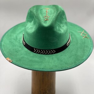 Boho Hat, Fedora Hat, Ecco Suede Esmeralda - Etsy