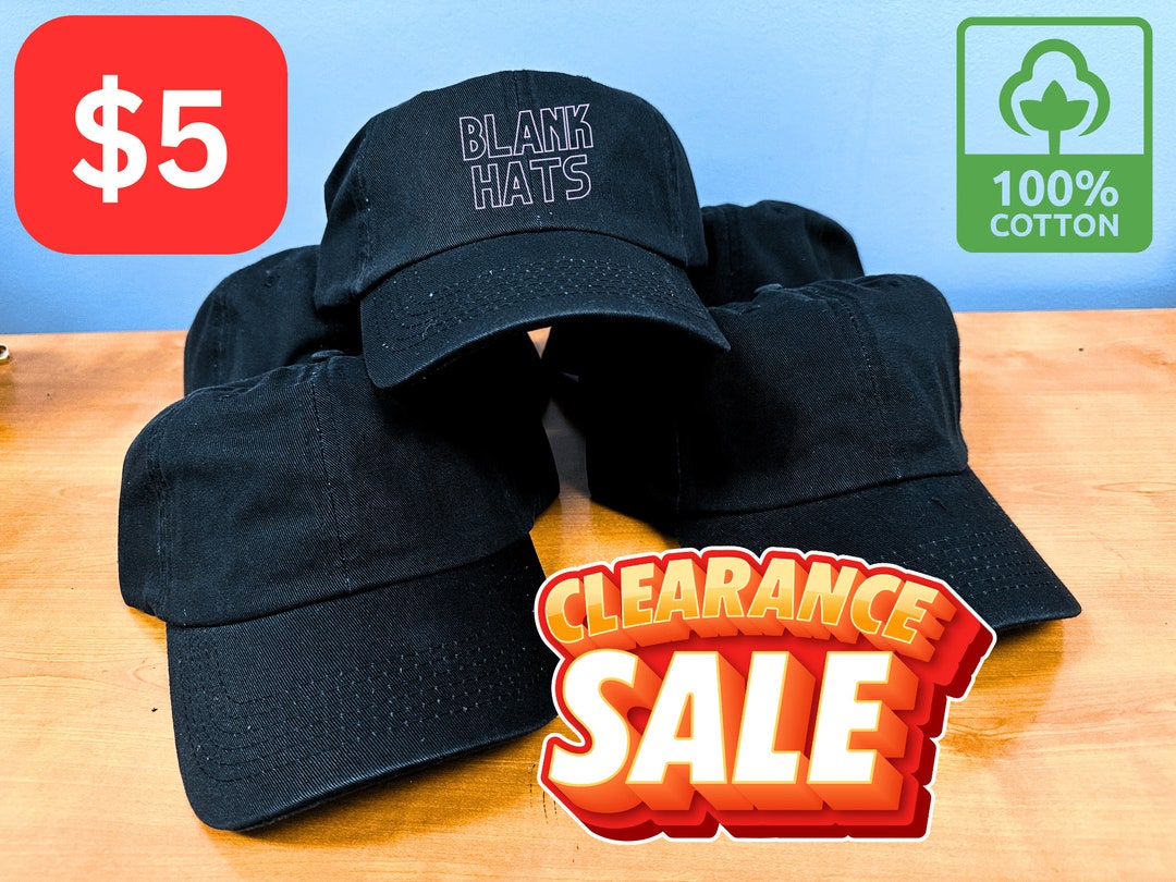 Blank Black Baseball Cap Unisex Blank Hat 100% Cotton Special Clearance ...