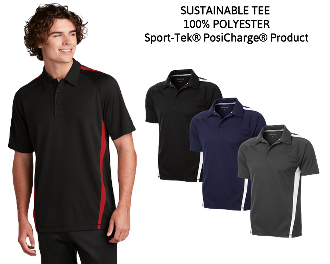 Blank Sport-tek® Posicharge® Micro-mesh Colorblock Polo, Sublimation ...