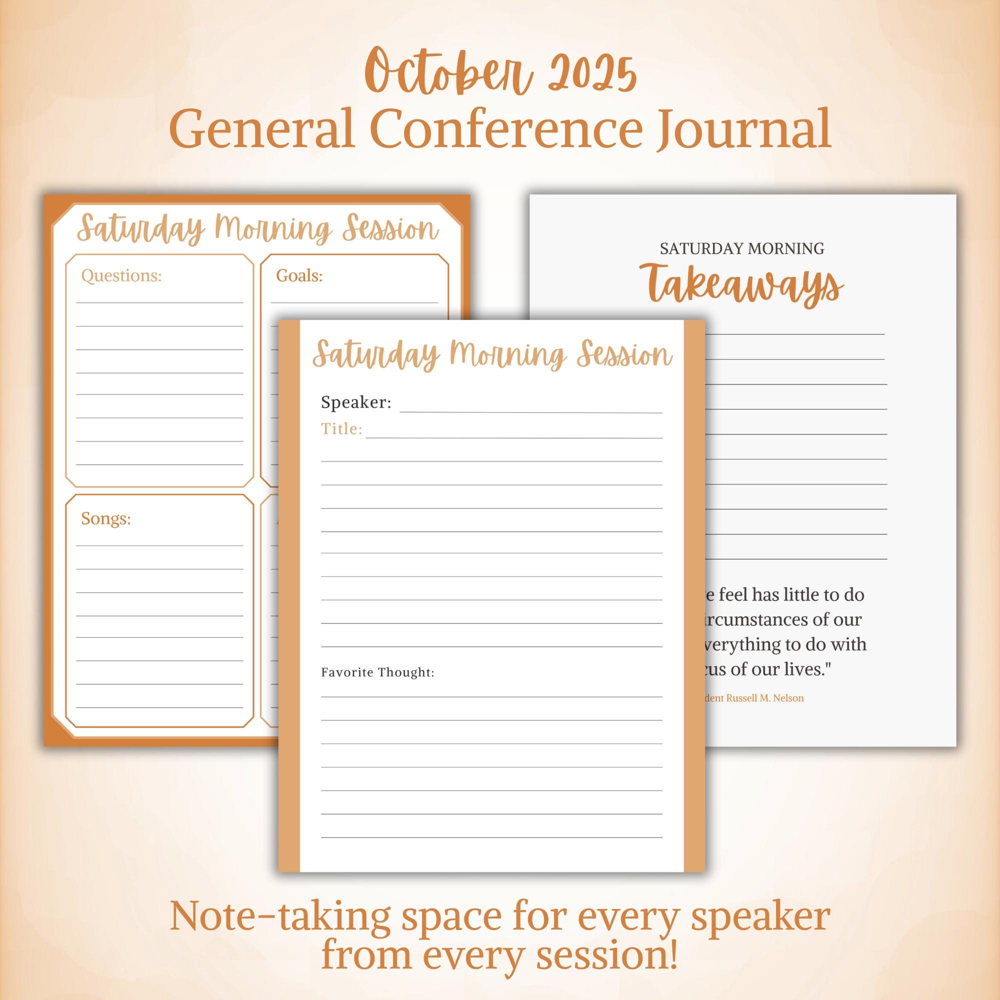 October 2025 General Conference Journal, General Conference Notebook ...