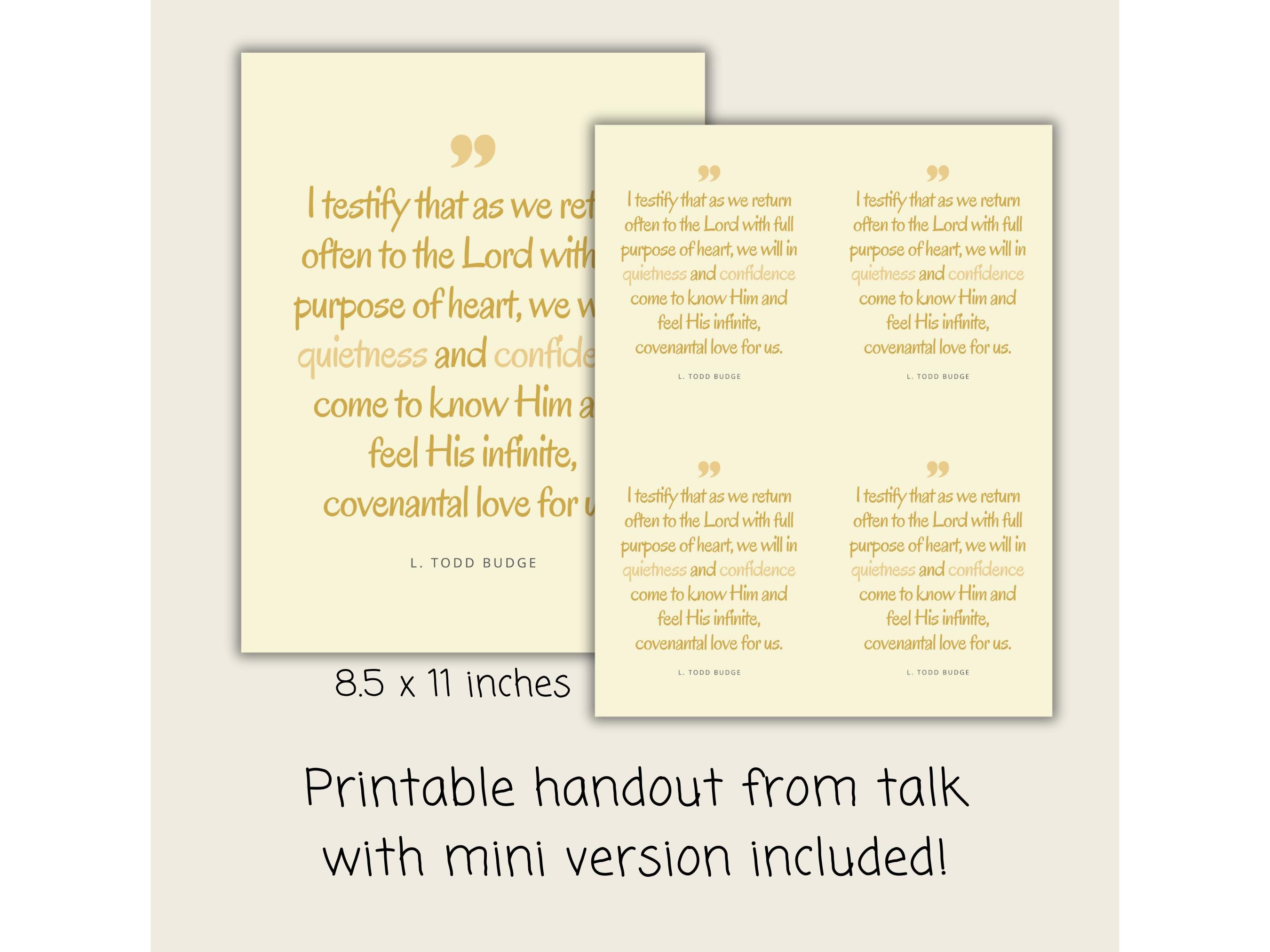 Seek Him With All Your Heart - L. Todd Budge, Lesson Outline, Study ...