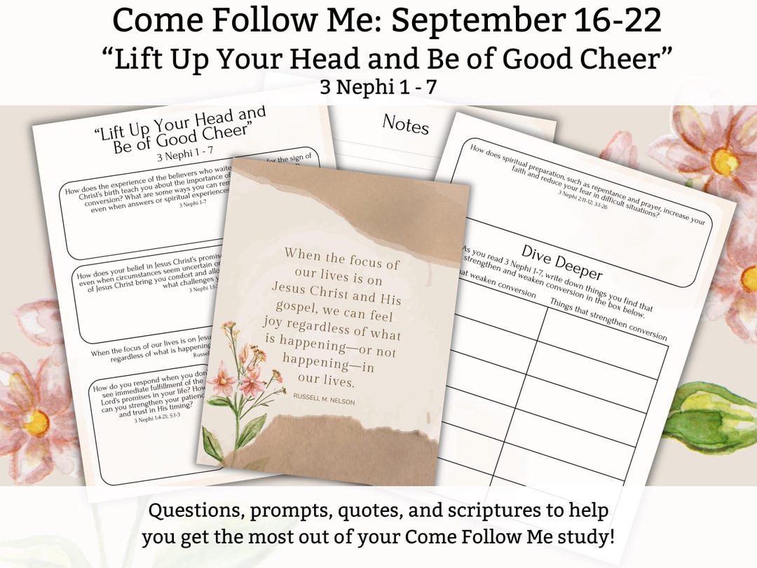Lift up Your Head and Be of Good Cheer, Come Follow Me, September 22 ...