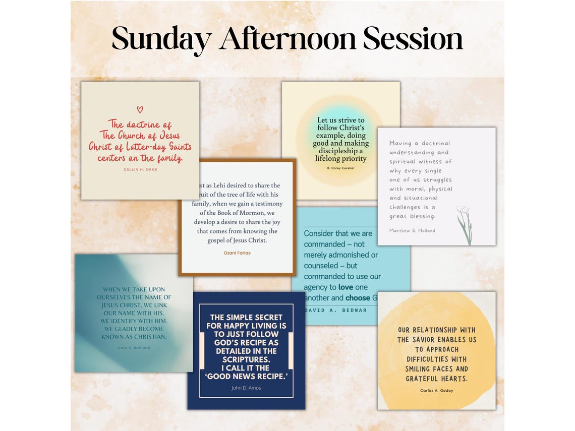 General Conference October 2025 Quotes, 33 Quotes, Handout, Ministering ...