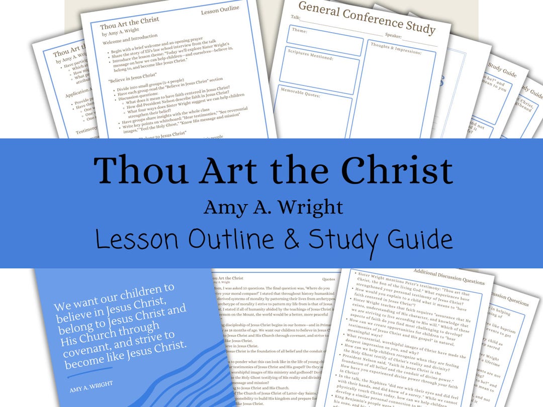 Thou Art the Christ - Amy A. Wright, Lesson Outline, Study Guide ...