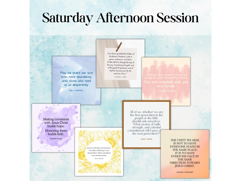 General Conference April 2025 Quotes, 32 Quotes, Handout, Ministering ...