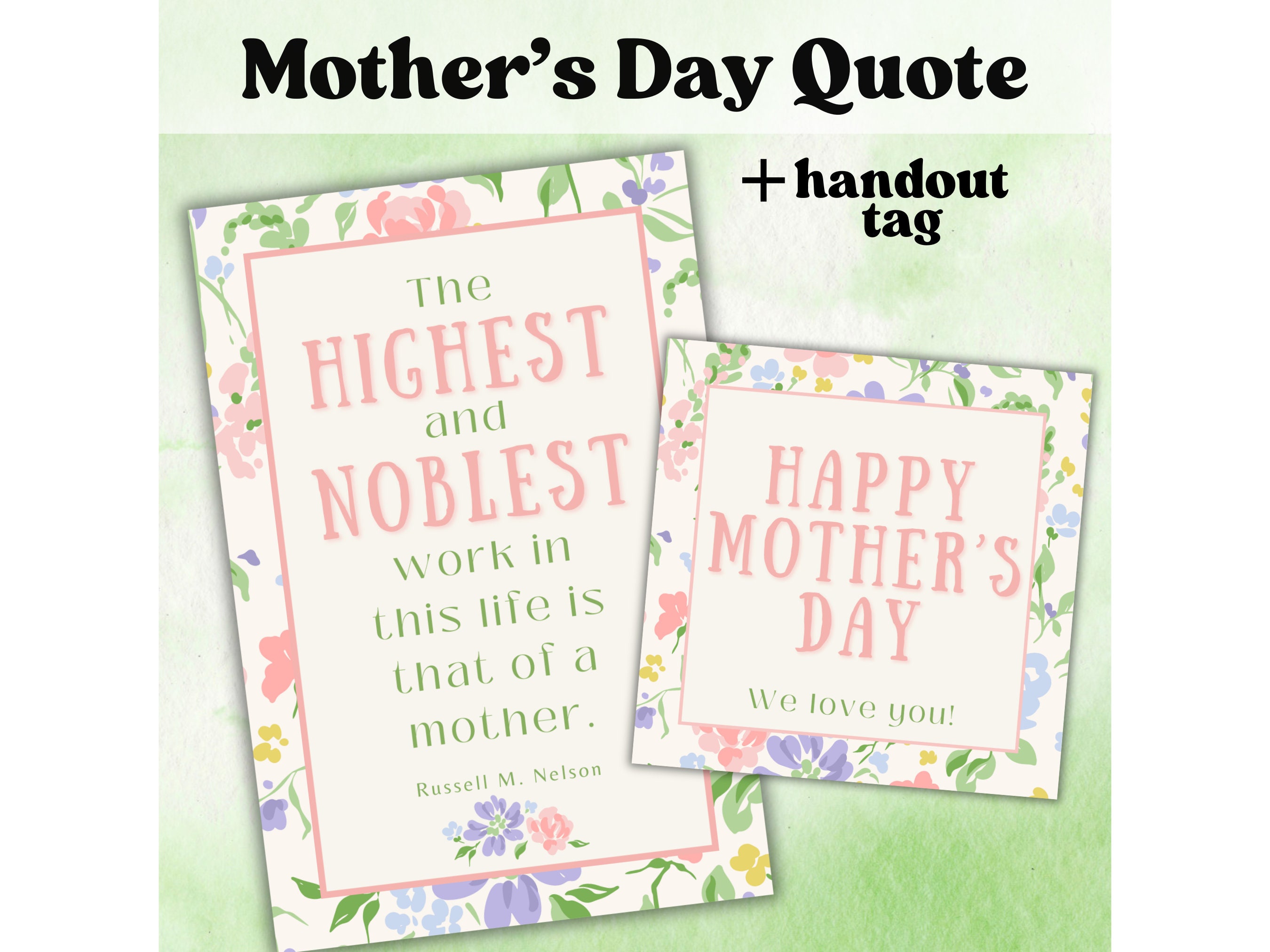 LDS Mother's Day Printable, Mother's Day Quote, Mother's Day Gift ...