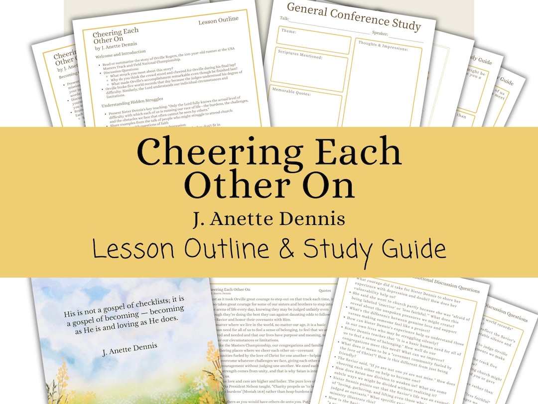 Cheering Each Other on - J. Anette Dennis, Lesson Outline, Study Guide, Lesson Helps, General ...