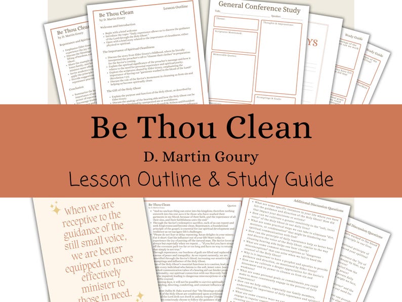Be Thou Clean - D. Martin Goury, Lesson Outline, Study Guide, Lesson ...