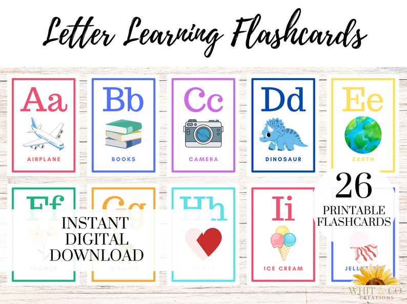 Printable Preschool Alphabet Flashcards 26 ABC Cards - Etsy Australia