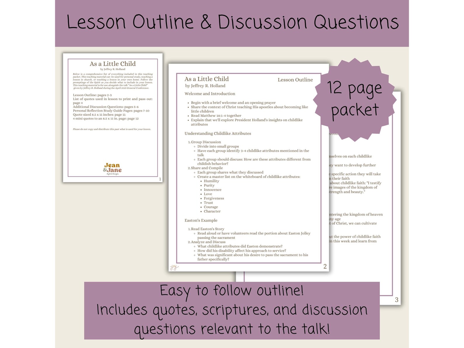 As a Little Child - Jeffrey R. Holland, Lesson Outline, Study Guide ...