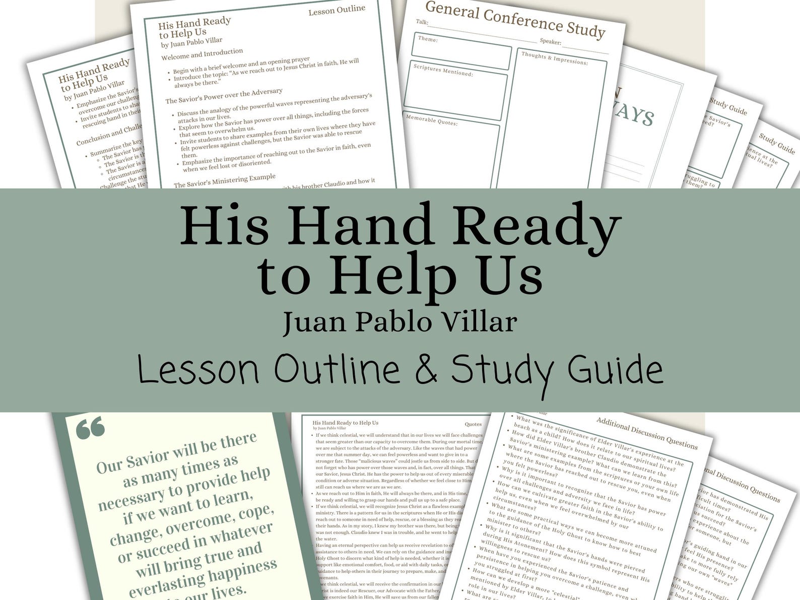 His Hand Ready to Help Us - Juan Pablo Villar, Lesson Outline, Study ...