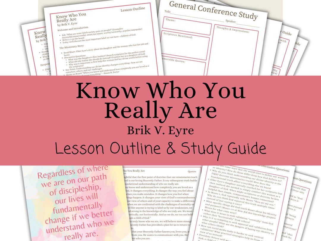 Know Who You Really Are - Brik V. Eyre, Lesson Outline, Study Guide ...