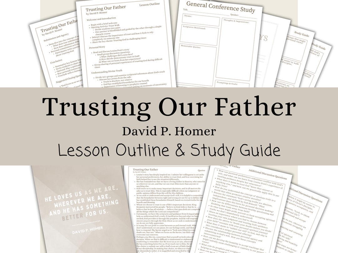 Trusting Our Father - David P. Homer, Lesson Outline, Study Guide ...