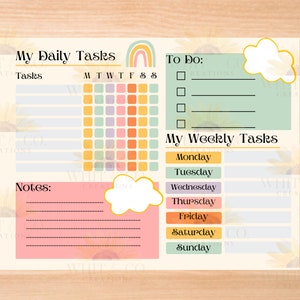 Printable Chore Chart Rainbow Theme Kids Chore Chart Kids - Etsy