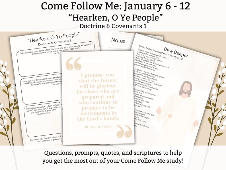 Hearken, O Ye People, Come Follow Me, January 12, Lesson Worksheet, D&C ...