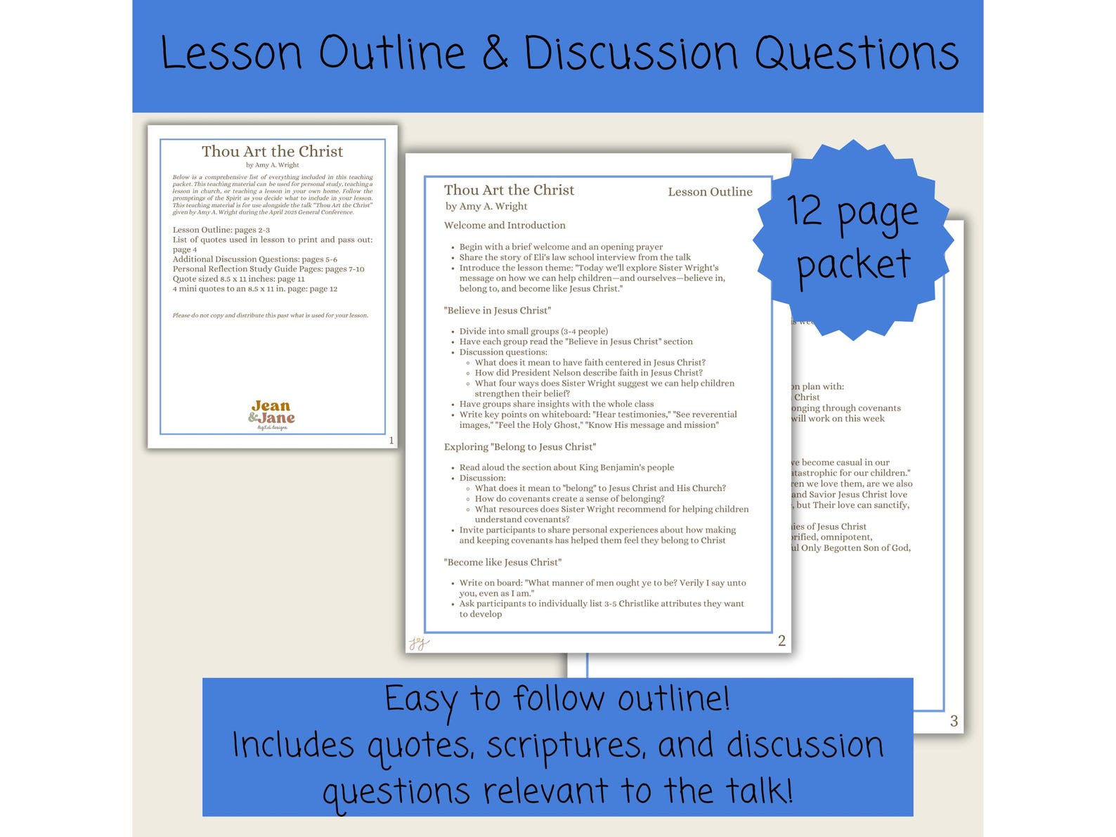 Thou Art the Christ - Amy A. Wright, Lesson Outline, Study Guide ...