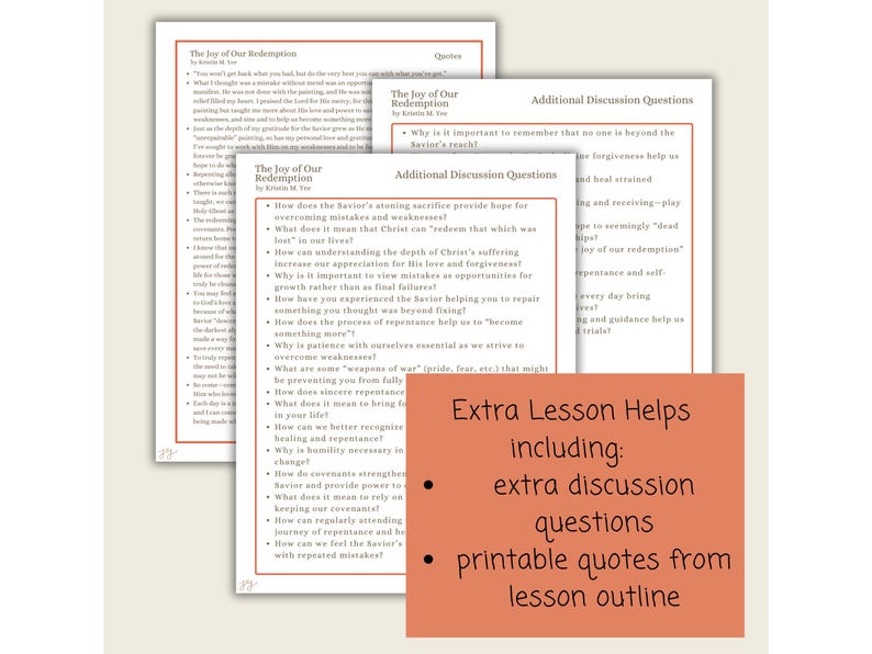 The Joy of Our Redemption - Kristin M. Yee, Lesson Outline, Study Guide ...