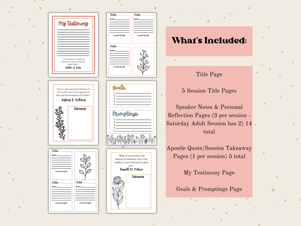 April 2024 General Conference Journal, General Conference Notebook for ...